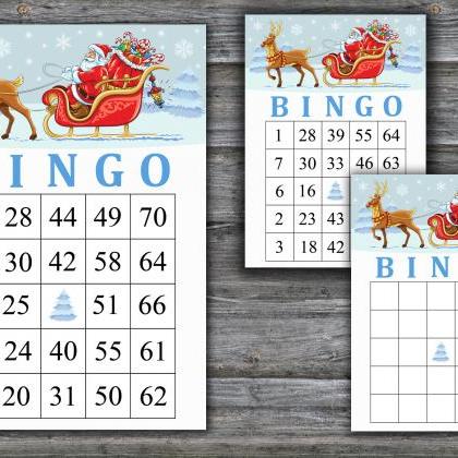 Santa Carriage Bingo Game,Merry Christmas Bingo Card,Christmas Bingo ...