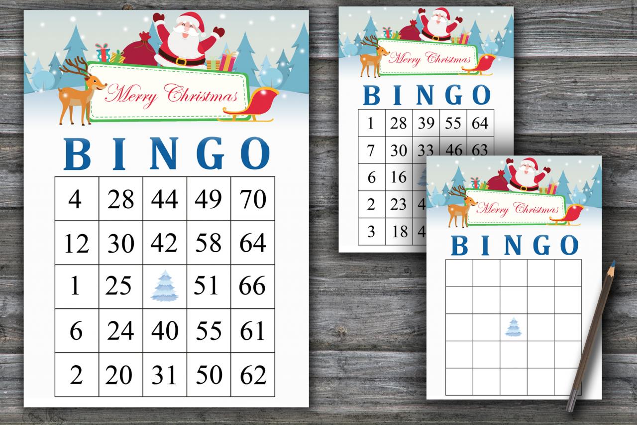 Happy Santa Claus Bingo Game,merry Christmas Bingo Card,christmas Bingo ...