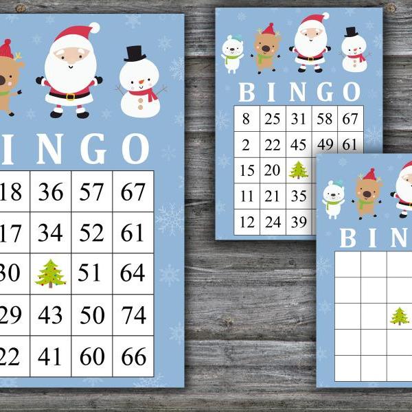 Santa Bingo Game,christmas Bingo Game,christmas Party Bingo,holiday ...