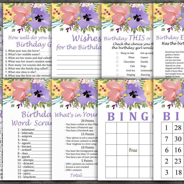 Blue Elephant Baby Shower Games Package,safari Baby Shower Game Package ...