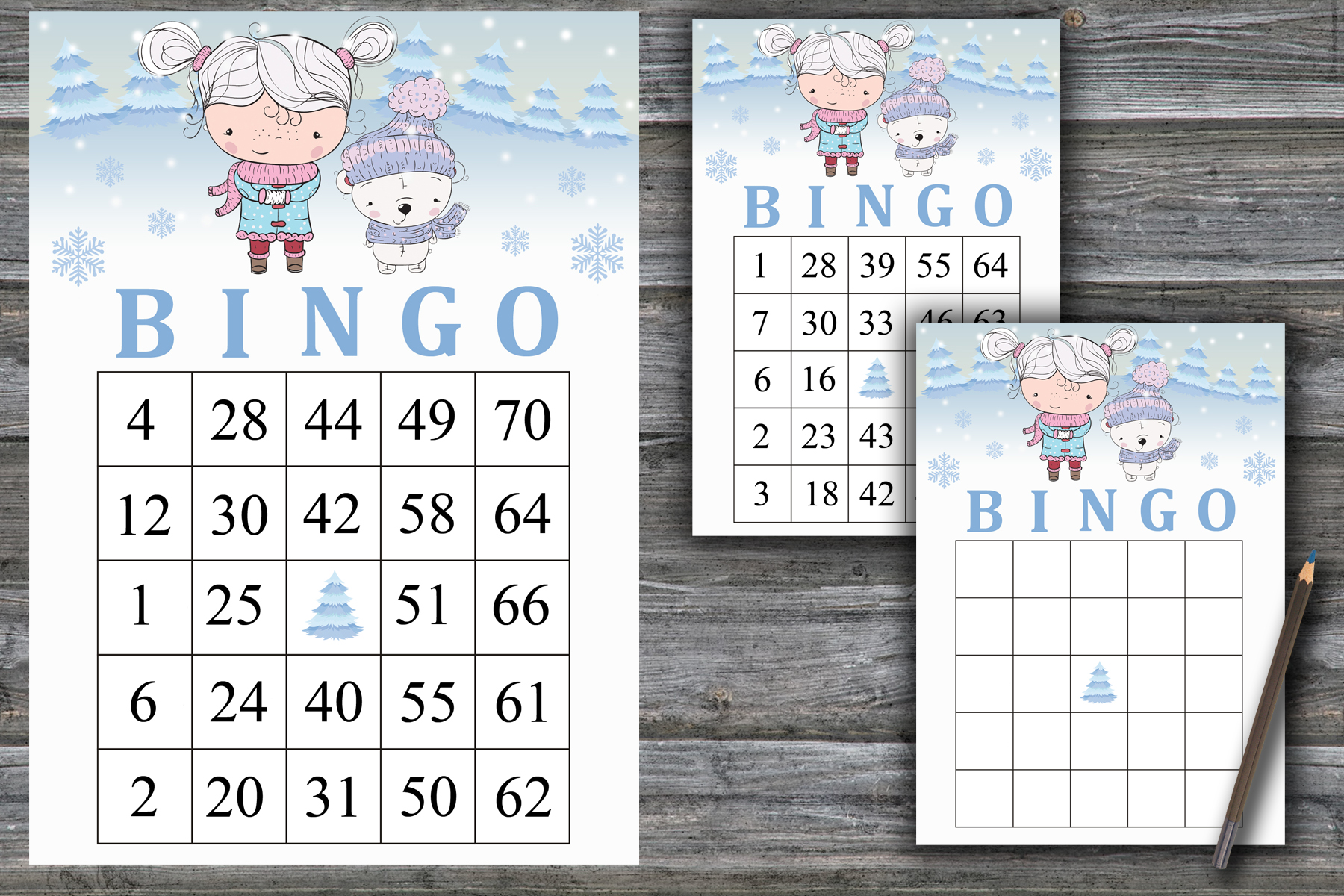 Polar Bear Bingo Game,christmas Animals Bingo Card,christmas Bingo Game ...