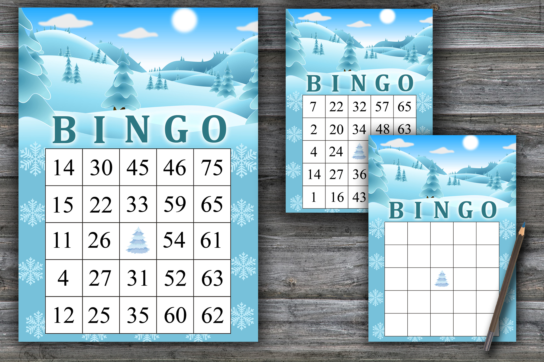 Winter Landscape Bingo Game,merry Christmas Bingo Card,christmas Bingo ...